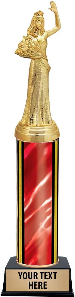Amazon.com : 11" Red Beauty Queen Trophies - Beauty Queen Waiving ...