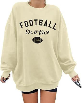 MNLYBABY Football Mom Sweatshirt Women Oversized Game Day Sweaters ...