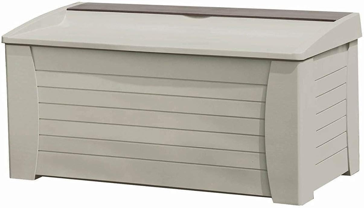 Amazon.com : Suncast 127 Gallon Horizontal Outdoor Deck Box with Hinged ...