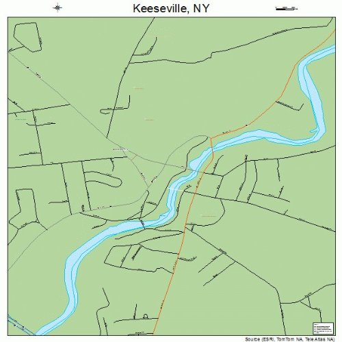 Large Street & Road Map of Keeseville, New York NY - Printed poster ...
