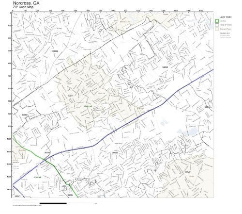 ZIP Code Wall Map of Norcross, GA ZIP Code Map Not Laminated: Amazon ...