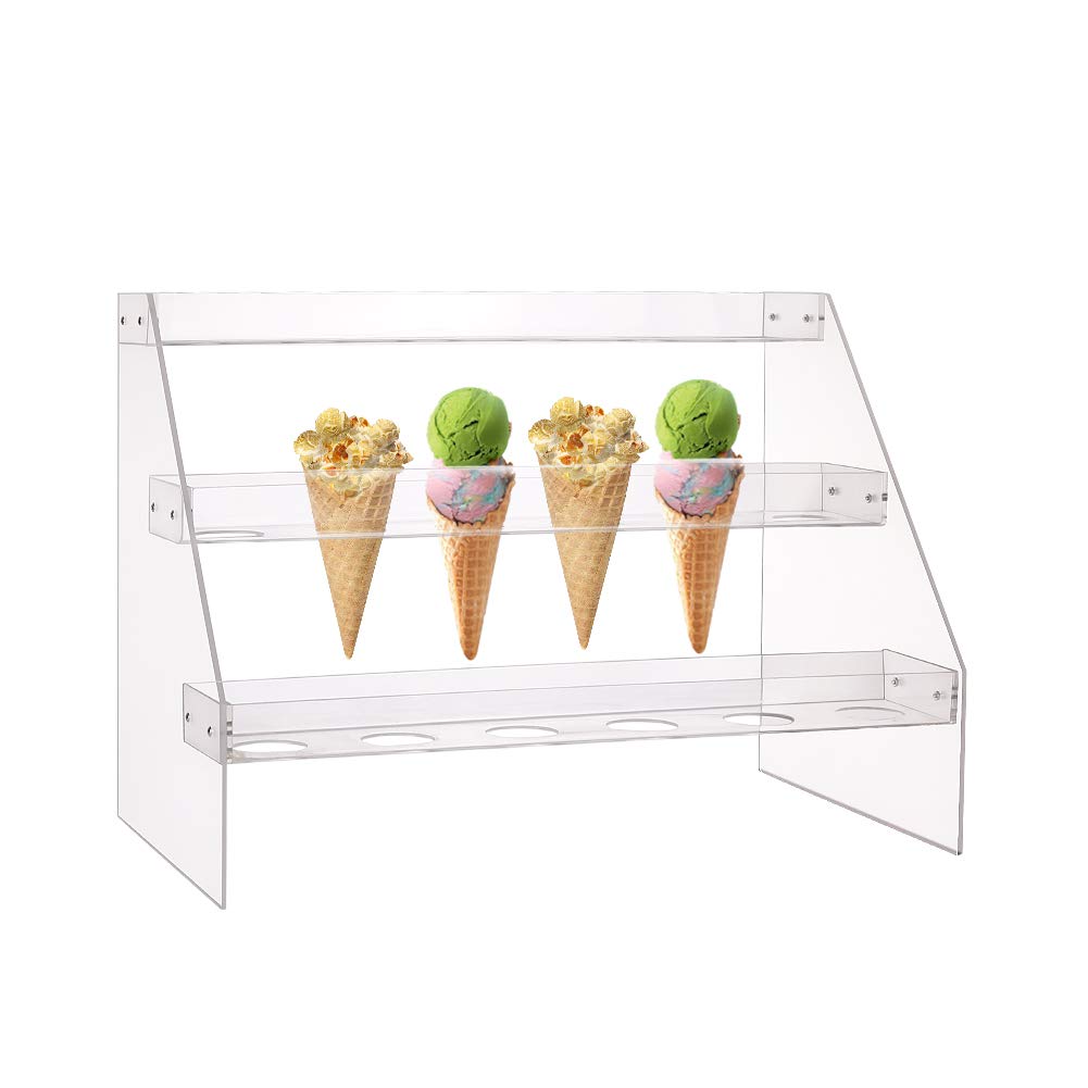 Buy Fivtyily Cone Display Stand Rack Clear Acrylic Food Ice Cream Cone ...