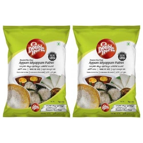Double Horse Traditional Appam/Idiyappam/Pathiri Rice Flour, 1 kg (Pack ...