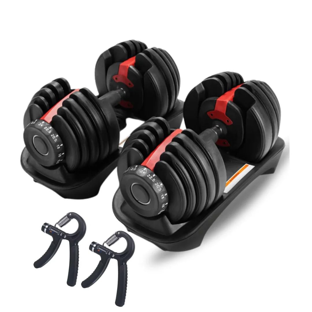 IMFit 5lb-52.5lb Adjustable Dumbbells [ Single/Set of 2 (Free Hand Grip ...