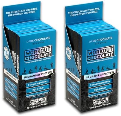 Amazon.com: WORKOUT CHOCOLATE High Protein Snacks - 12 Pack 18g of ...
