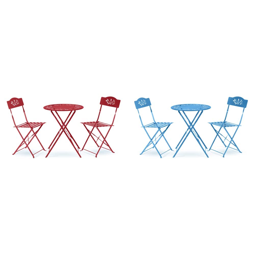 Amazon.com: Alpine Corporation MSY100A-RD Bistro Set, Table: 24" L x 24 ...