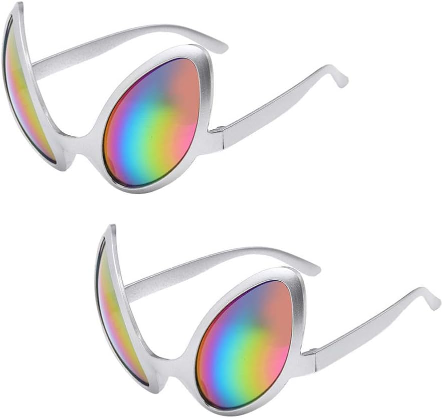 Amazon.com: NUOBESTY 2Pcs Alien Glasses Sliver Plastic Alien Sunglasses ...