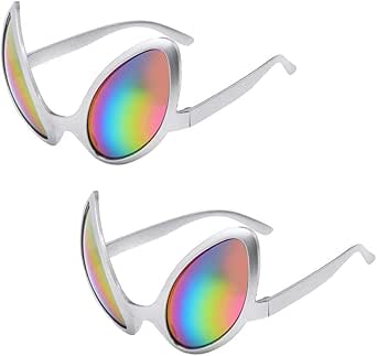 Amazon.com: NUOBESTY 2Pcs Alien Glasses Sliver Plastic Alien Sunglasses ...