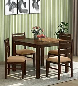 KUSUM HANDICRAFTS Wooden Dining Table 4 Seater | Four Seater Dinning Table with 4 Chairs for ...