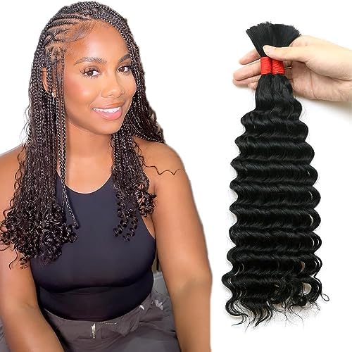Amazon.com : YOMIO Human Braiding Hair Deep Wave Bulk 20 Inch 200g ...