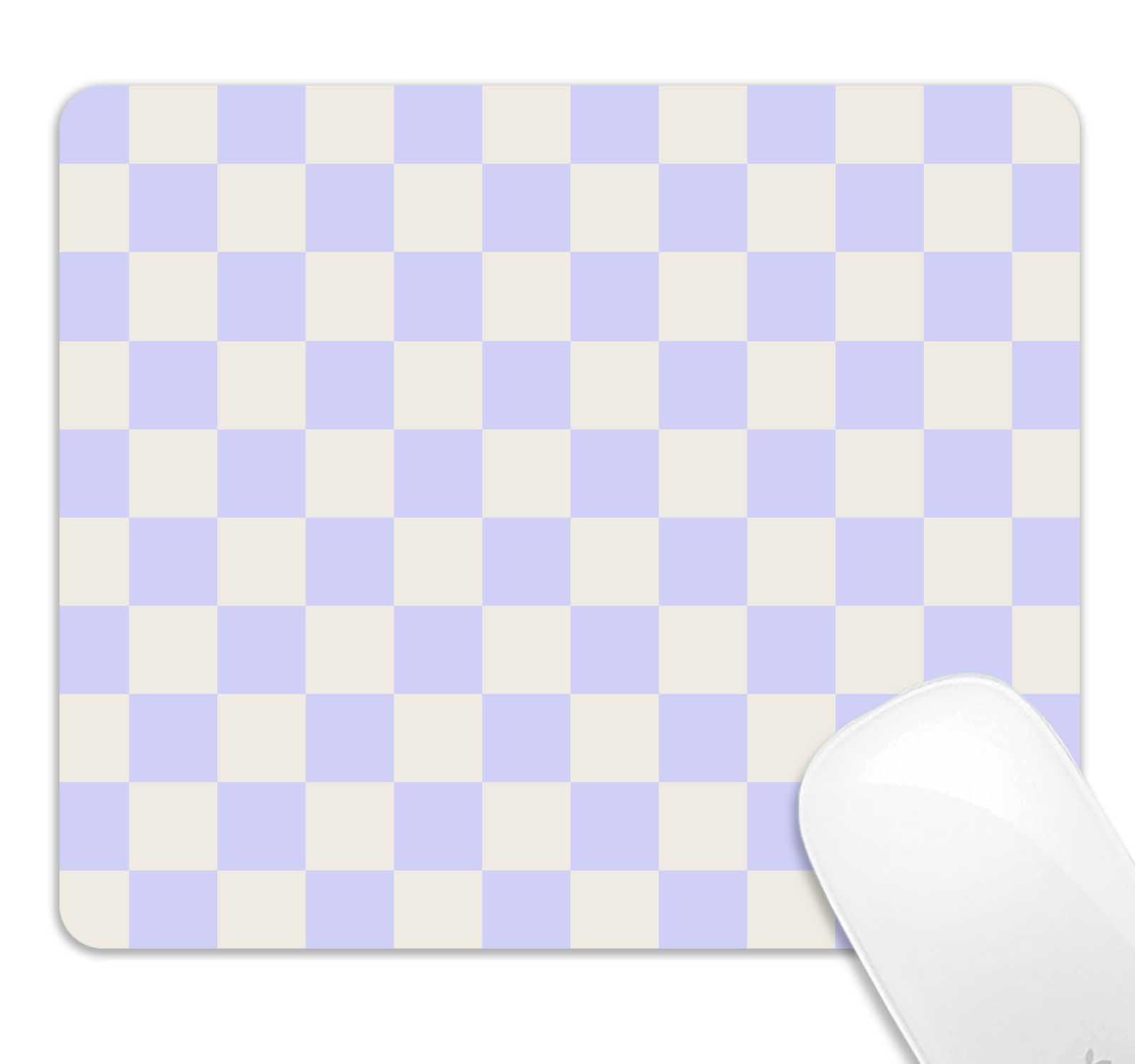 Amazon.com: HUOCAIREN Pastel Purple Checkered Mouse Pad, Cute Boho ...