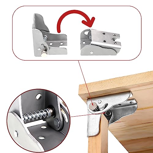 sdhiiolp 4 Packs Table Leg Folding Brackets,90 Degree Self Locking ...