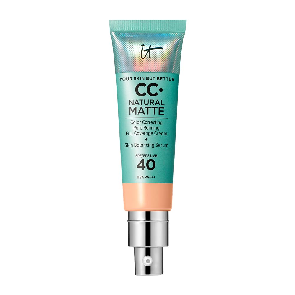 It Cosmetics CC+ Natural Matte, CC Cream Base de Maquilaje Natural Mate ...
