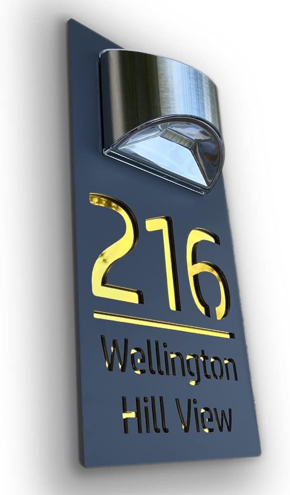 House Numbers Plaques With Solar Light House Numbers Door Plaques Door ...