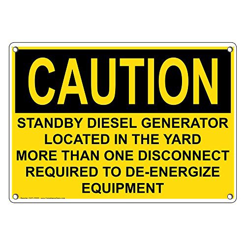 Amazon.com: Weatherproof Plastic OSHA Caution Standby Diesel Generator ...