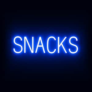 SpellBrite SNACKS Sign | Neon Snacks Sign Look, Blue LED Light | 25.0 ...