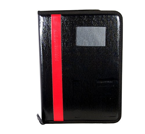 Magpie Document Bag Faux Leather Multiple Striped File Folder (Black ...