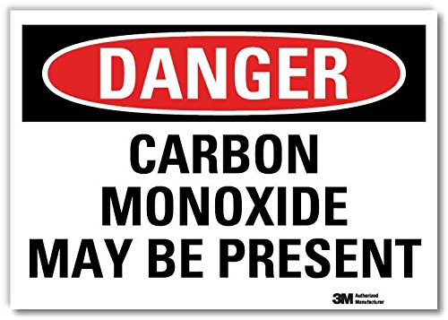 "Danger - Carbon Monoxide May Be Present" Label by SmartSign | 10" x 14 ...