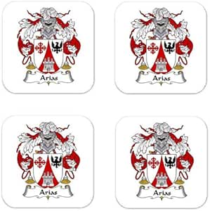 Amazon.com: Arias Family Crest Square Coasters Coat of Arms Coasters ...