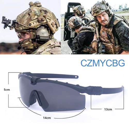 CZMYCBG Tactical Shooting Glasses, Airsoft Goggles with 3 Anti-Fog Lens ...