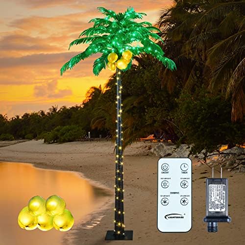 Amazon.com: SOSHOT 7FT Lighted Artificial Palm Tree with Three Trunks ...