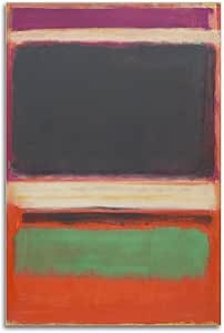 JAHER Mark Rothko Peinture sur toile (magenta, noir, vert, orange) 40 x ...