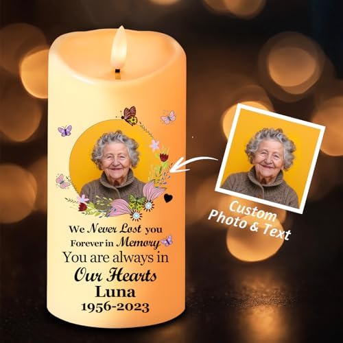 Amazon.com: Syntix Personalized Memorial LED Candle with Photo - Custom ...