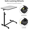 Amazon.com: Adjustable Overbed Bedside Table with Wheels, Tilt Top ...