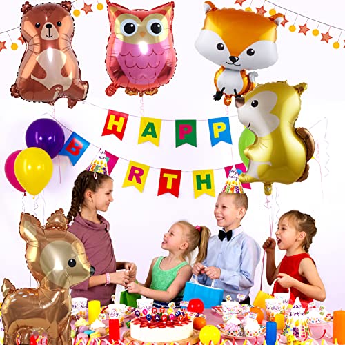 Woodland Animal Balloons, 8 Giant Woodland Balloons(20-30IN) Rabbit ...