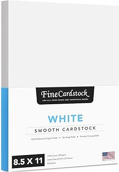 Amazon.com : 8.5 x 11 White Cardstock | Heavyweight 110lb Cover (297gsm ...