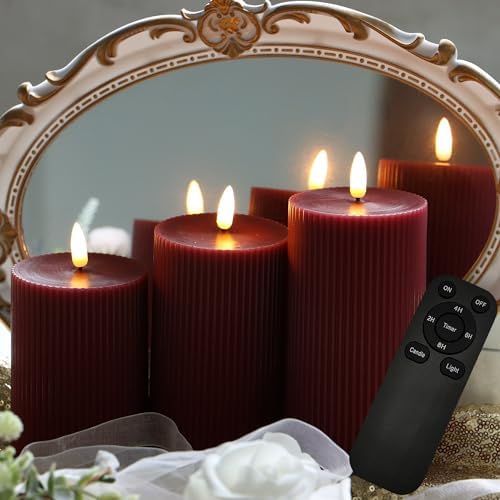 Amazon.com: 3 Pack Wax LED Flameless Candles with Remote Real Wax ...