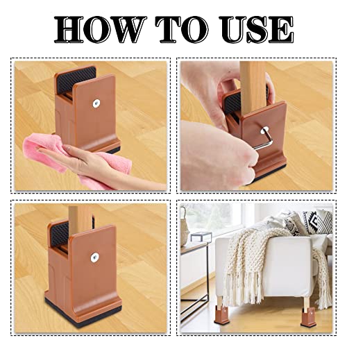 Snapklik.com : BTSD-home Bed Risers 4 Inch Adjustable Furniture Risers