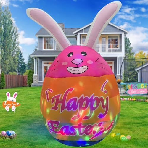 Amazon.com: Ruirtarci 7FT Easter Inflatable Bunny Ride on Dinosaur,with ...