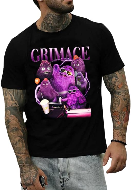 Men's Happy-Birthday-Grimace Fashion Short Sleeve Shirt Women Fashion ...