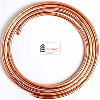 Visiaro Round Soft Copper Tube, 3mtr, Outer Dia 3/16 inch, Wall ...