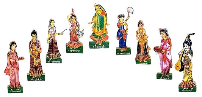 Buy Darshan | Laddu Gopal Wooden ASHT Sakhi Set Shree Mati Radha Rani ...