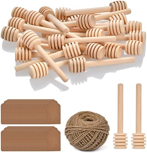 Amazon.com: 70 Pcs 8cm Wooden Honey Dipper, 3 inch Mini Honey Sticks ...