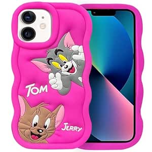 AE MOBILE ACCESSORIES Silicone Cute 3D Cartoon Back Cover for iPhone 12 Soft Flexible Shock ...