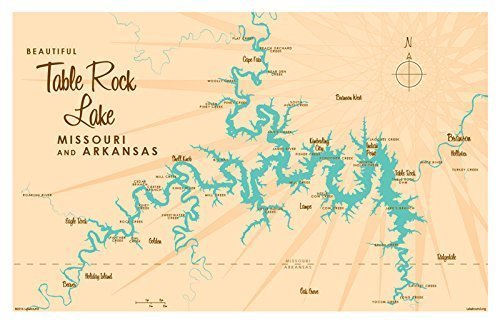 Amazon.com: Table Rock Lake, MO Map Wood Sign : Handmade Products