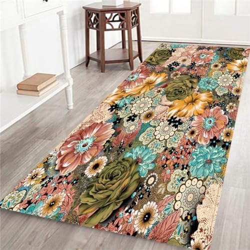 Amazon.com: Boho Floral Runner Rugs for Hallway 2x6 Colorful Flowers ...