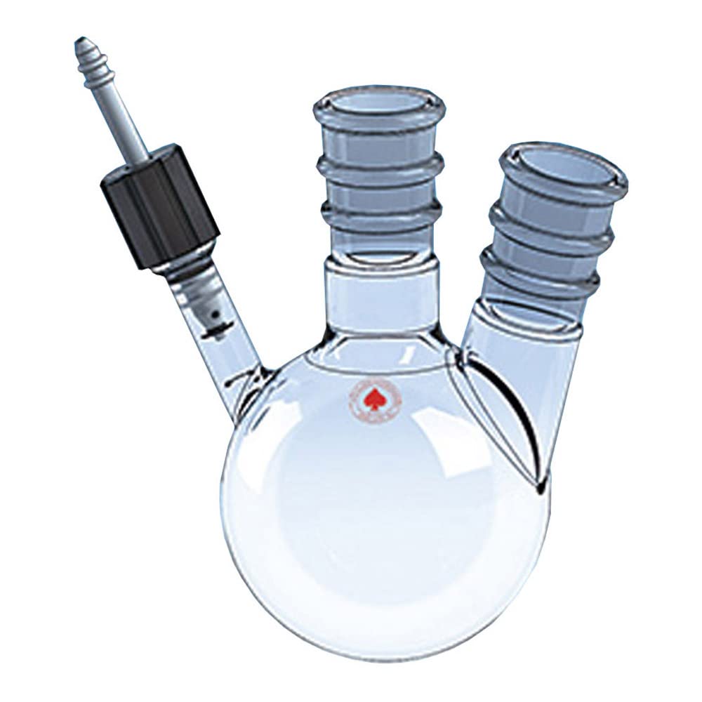 ACE Glass 7799-112 Round Bottom Flask, 24/40 Necks, 0-3 mm Inlet Valve ...