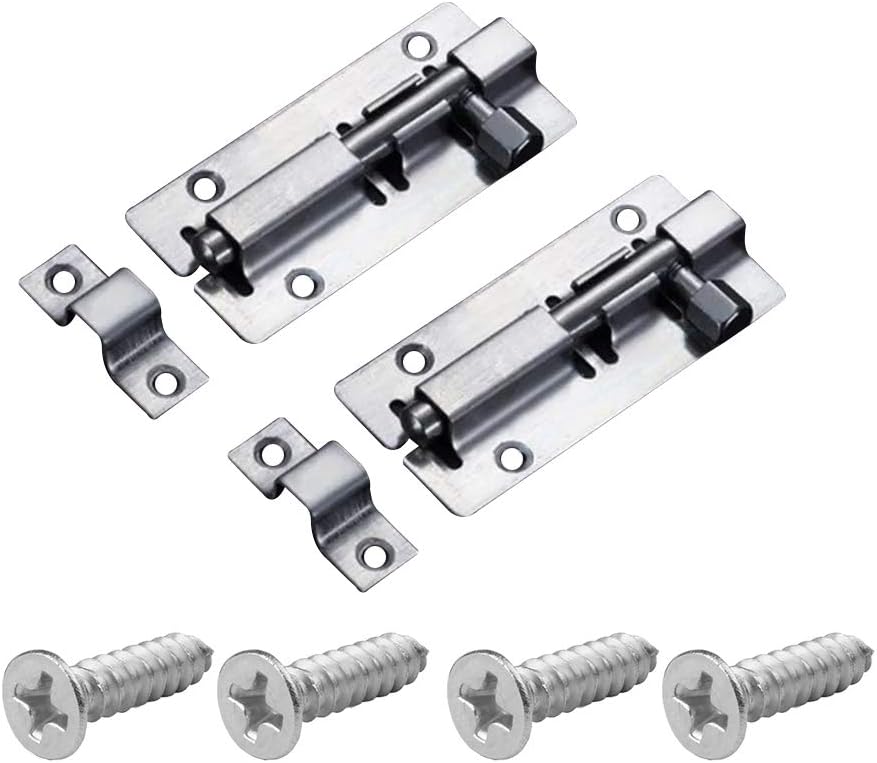 SENDILI 2 Pieces Sliding Gate Latch Bolt – Stainless Steel Safety Door ...