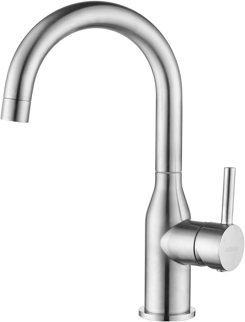 Bar Faucets Single Hole, WiPPhs Brushed Nickel Mini Kitchen Sink ...