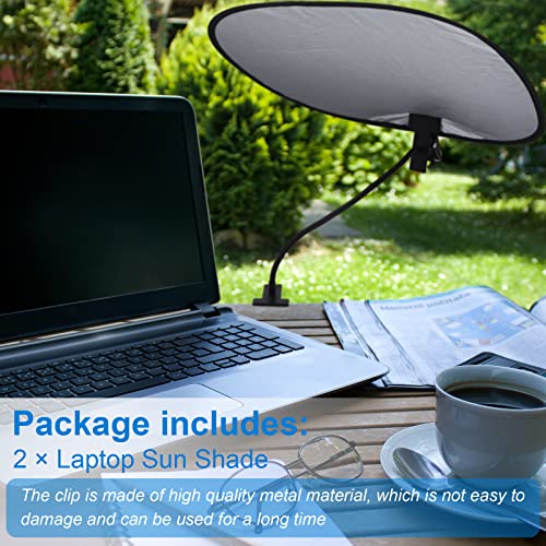 2 Pcs Flexible Laptop Sun Shade, Adjustable Clips Stand Cover for ...