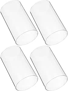 Amazon.com: Ciieeo 4pcs Glass Candle Cover Windproof Cylinder Candle ...