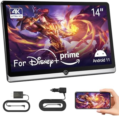 Amazon.com: Seventour 15.6 inch 4K Android Portable Car TV Headrest ...