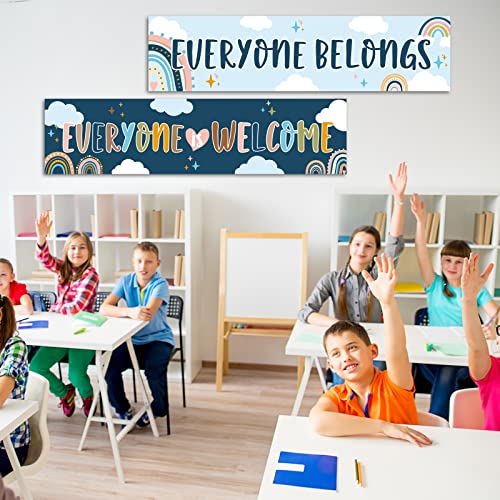 Snapklik.com : 2 Pack Boho Rainbow Classroom Decorations Welcome Banner ...