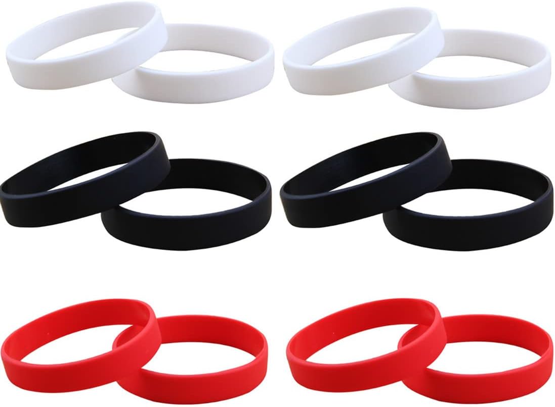 Amazon.com : 12 Pcs Rubber Bracelets for Men Women, Stretch Blank ...