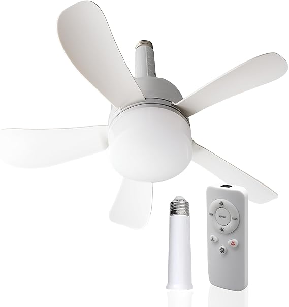 Amazon.com: Wunder Cool Socket Fan Light, Small Ceiling Fans with ...