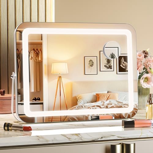 Amazon.com - MINISO Vanity Mirror with Lights, 13.8" x 10.6" LED Makeup ...